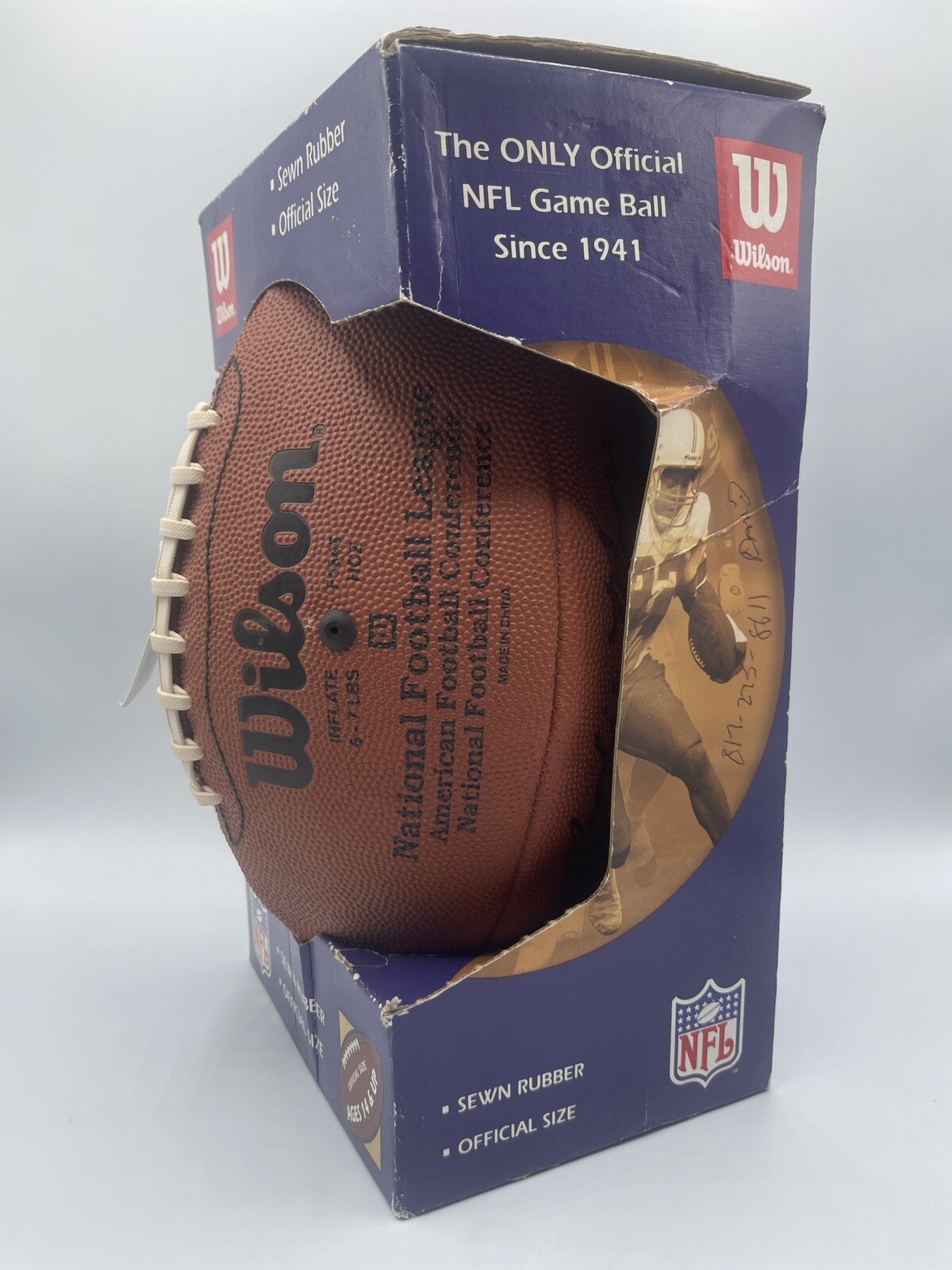 OFFICIAL NFL WILSON FOOTBALL SEWN RUBBER OFFICIAL SIZE NEW F1645 SIGNED ...