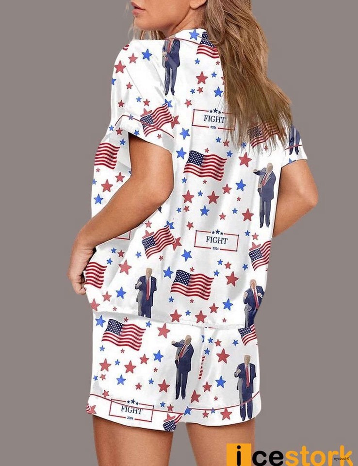 Trump Fight 2024 Pajama Set - 2024 Election Theme Sleepwear for Men ...