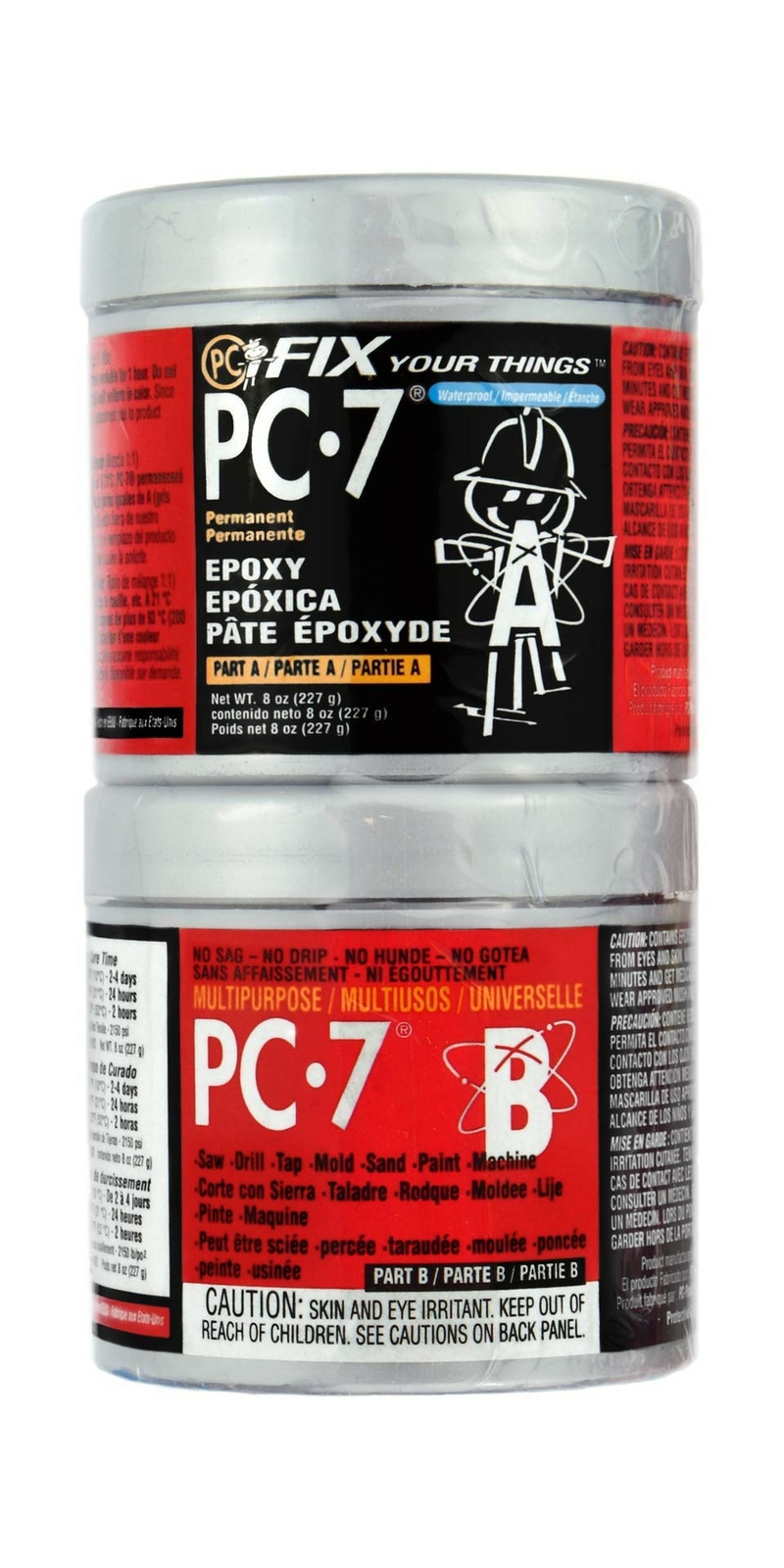 PC-7 Epoxy Adhesive Paste 1/2 Lb Two Part Heavy Duty Permanent Charcoal ...