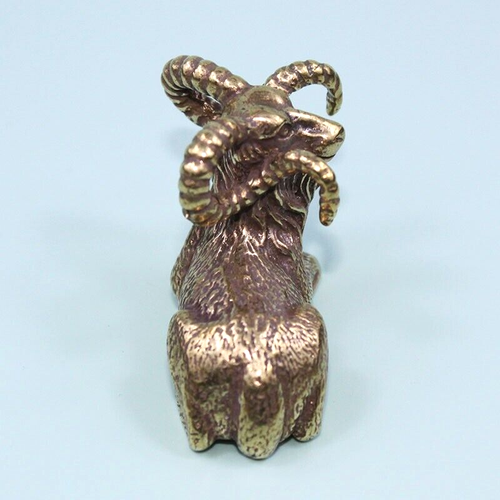 Solid Brass Goat Figurine Statue Animal Figurines Toys House Desktop ...