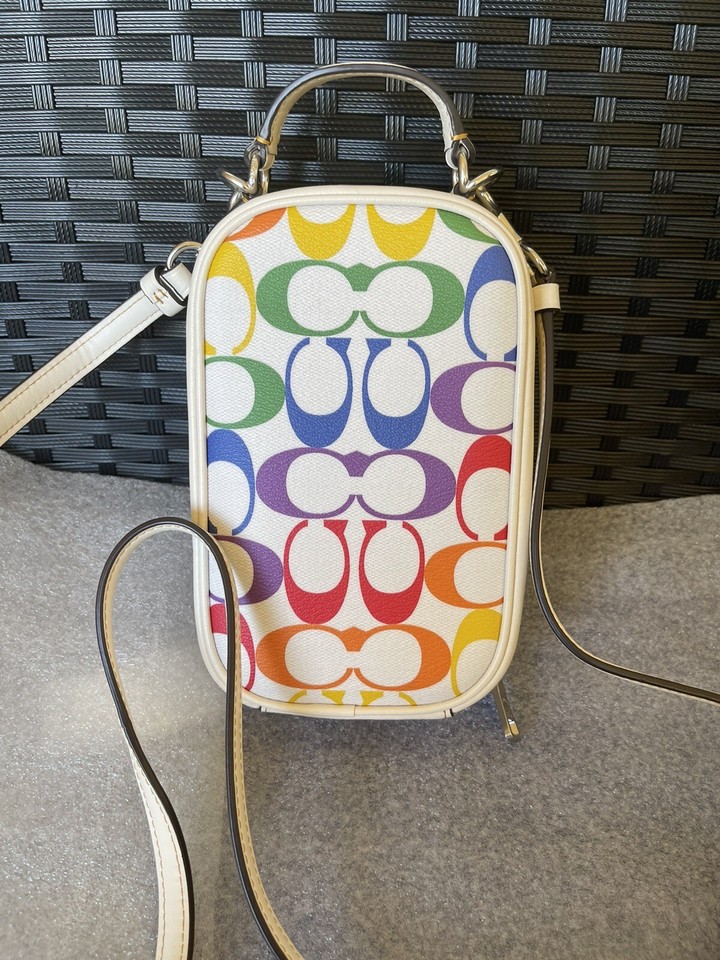 NWT Coach Pride Eva Phone Crossbody In Rainbow Signature Canvas ...