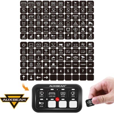 AUXBEAM 120pcs Switch Panel Sticker Label For Rocker Switch Circuit ...