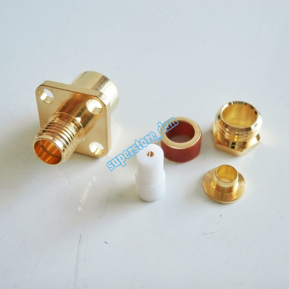 SMA female 4-hole flange clamp RG58 RG142 LMR195 RG400 Cable RF ...