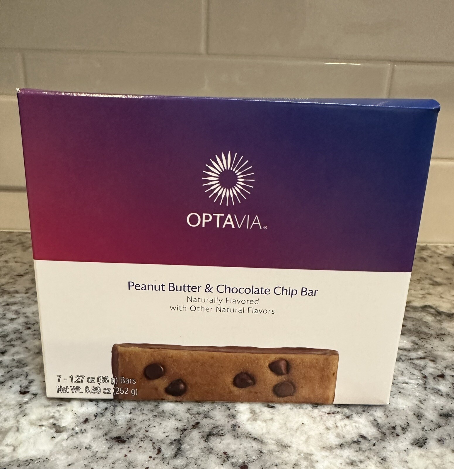 Optavia box of 7 Peanut butter and Chocolate Chip bars - New - Exp 2/15 ...