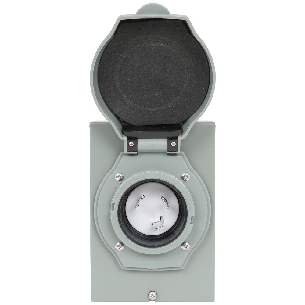 30 Amp Temporary RV Power Inlet Electric Outdoor Receptacle Plug ...