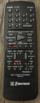 EMERSON 0766073010 VCR REMOTE CONTROL VCR4003 VCR4002 Tested Near Mint ...