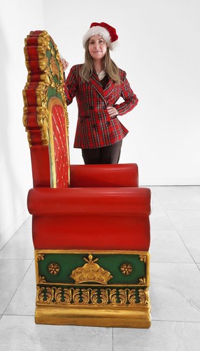 Santa Throne Chair - Christmas Decor - Red and Green - Santa Chair - | eBay