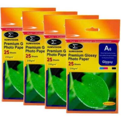 💥25/50/100 Sheet Sumvision Premium Glossy White A6 Photo Paper A6 ...