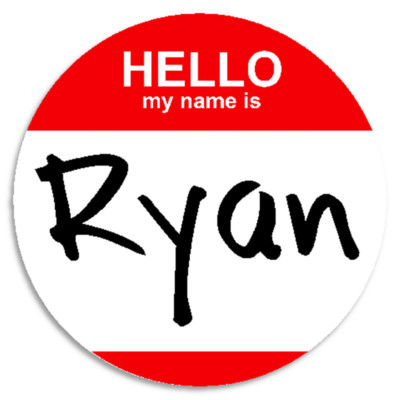Hello My Name Is Ryan - 25 Pack Circle Stickers 3 Inch - Customizable ...