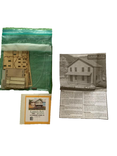Branchline Laser-Art #807 N Scale Wood Model Kit Company House #3 2.25 ...