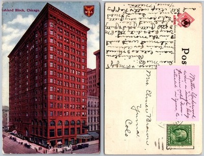 Chicago Illinois Ashland Block Tall Building Postcard | eBay