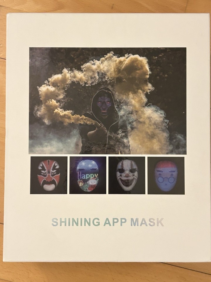 Shining App Halloween Maske, LED, Bluetooth, Batteriebetrieben ...