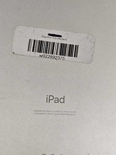 Apple iPad Pro 12.9 4th Generation 256GB WiFi A2229 Silver Tablet BAD ...