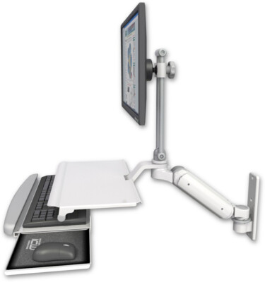 ICW Ultra 180 Arm with EV710 monitor mount wall mount and a work ...