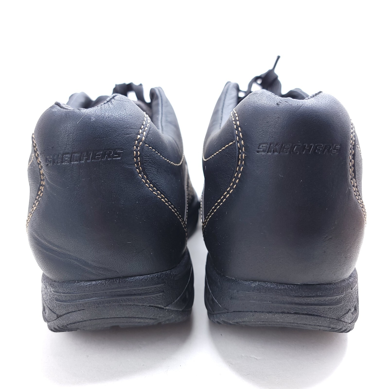 Skechers Mens Shape-Ups ROCKER Black Leather Overhaul… - Gem