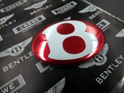 NEW Red Trunk B emblem badge Bentley Continental Gt Gtc & Flying Spur ...
