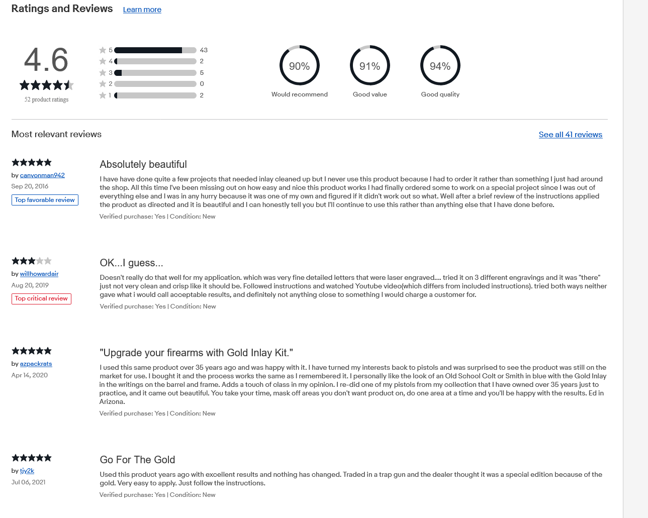 Custom Gold Inlay Filling For Engraving & Lettering - Forster Bonanza ...