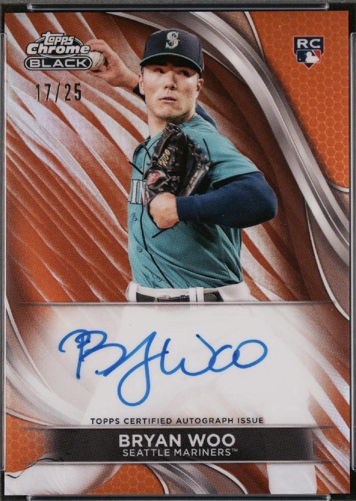2024 Topps Chrome Black - Autographs Bryan Woo #CBA-BW Orange Refractor ...