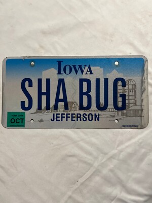 LICENSE PLATES IOWA VANITY SHA BUG VW | eBay