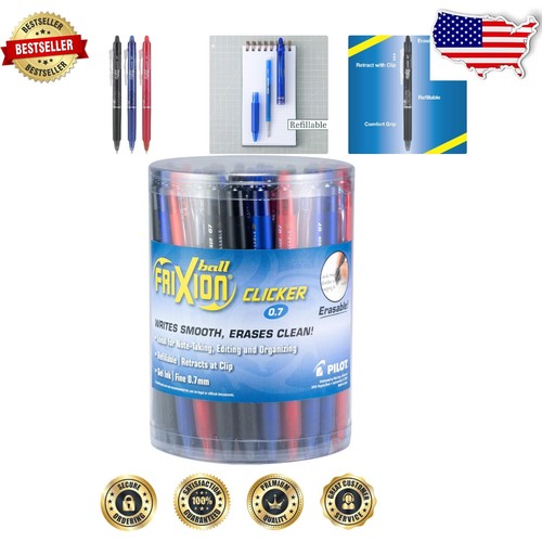 FriXion Clicker 36 Count Gel Pens: Erasable, Fine Point, Perfect for ...