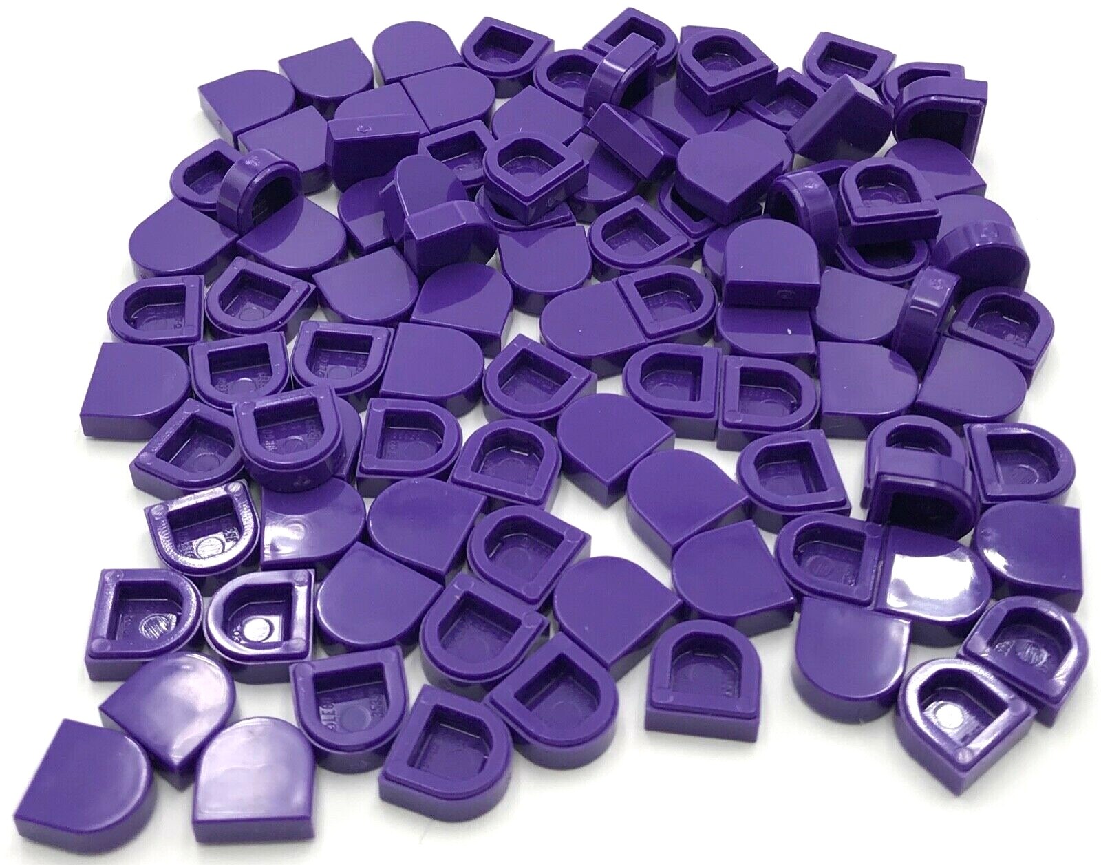 Lego 100 New Dark Purple Tiles Round 1 x 1 Half Circle Extended Stadium ...