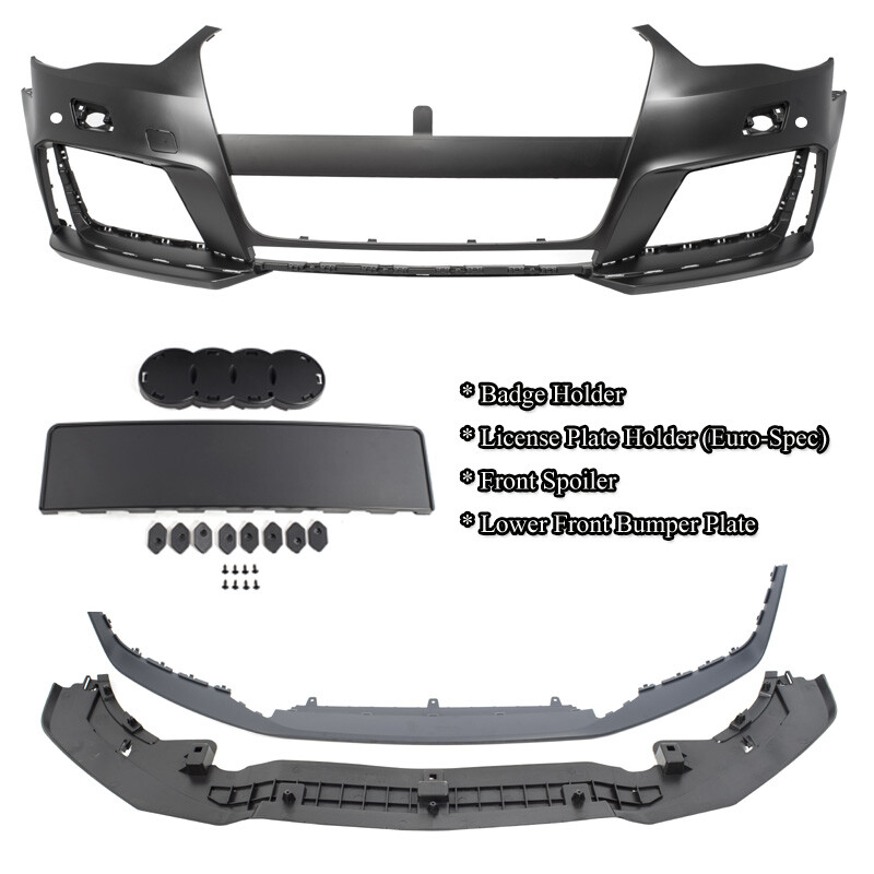For 2014-2016 Audi A3 S3 8V RS3 Style Front Bumper + Gloss Black Grille ...