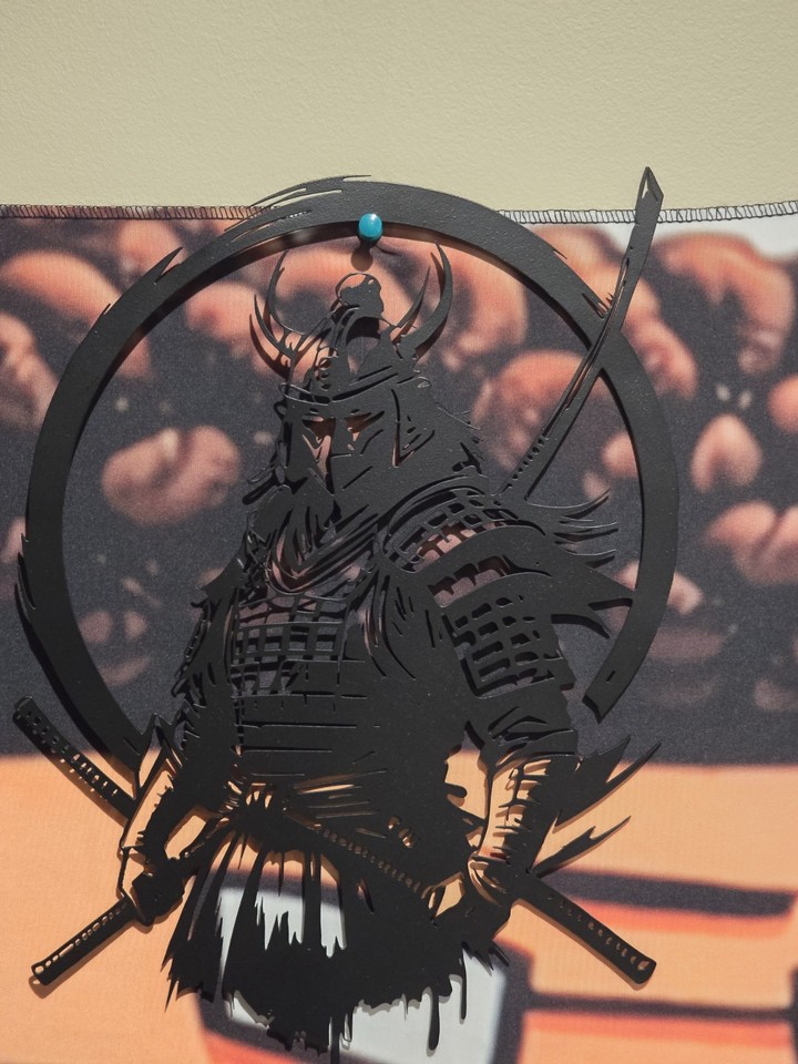 Samurai Metal Wall Art | Japanese Warrior Sword Décor | Rustic Steel ...