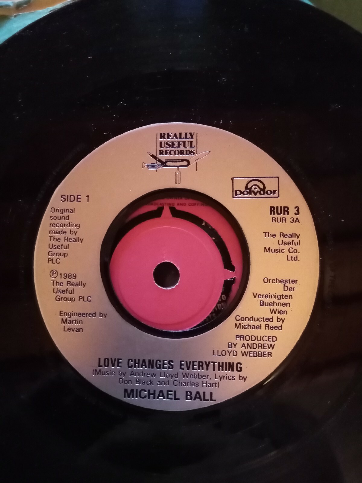 Michael Ball ‎– Love Changes Everything from Aspects Of Love 7” vinyl ...