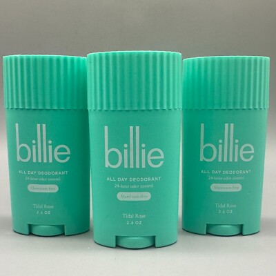 Billie All Day Women's Deodorant Stick Aluminum Free Tidal Rose 3PK x 2 ...