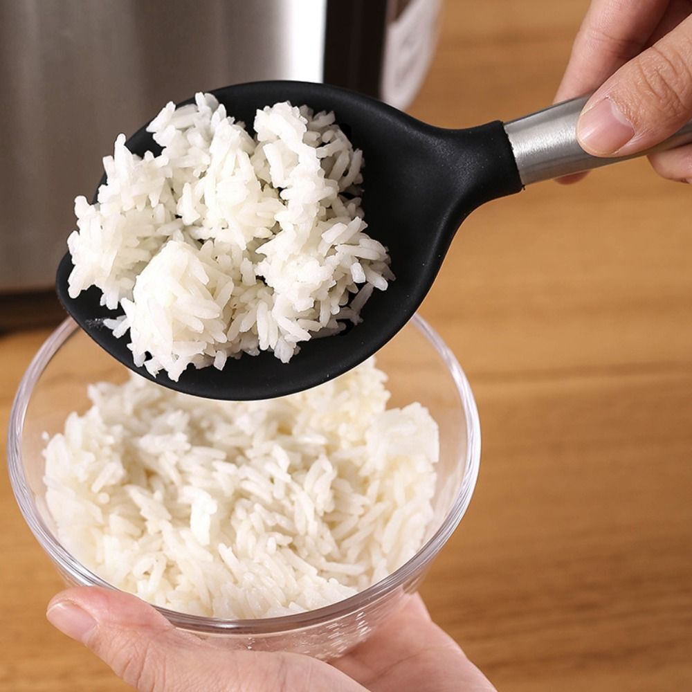 Rice Paddle Anti-rust Stand-up Non-Stick Serving Spoons Rice Scooper ...