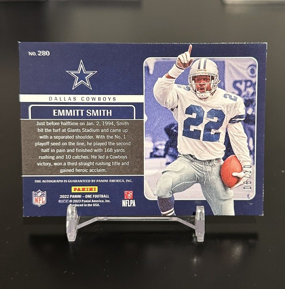 2022 Panini One EMMITT SMITH TIMELESS MOMENTS ON CARD AUTO # 08/10 ...