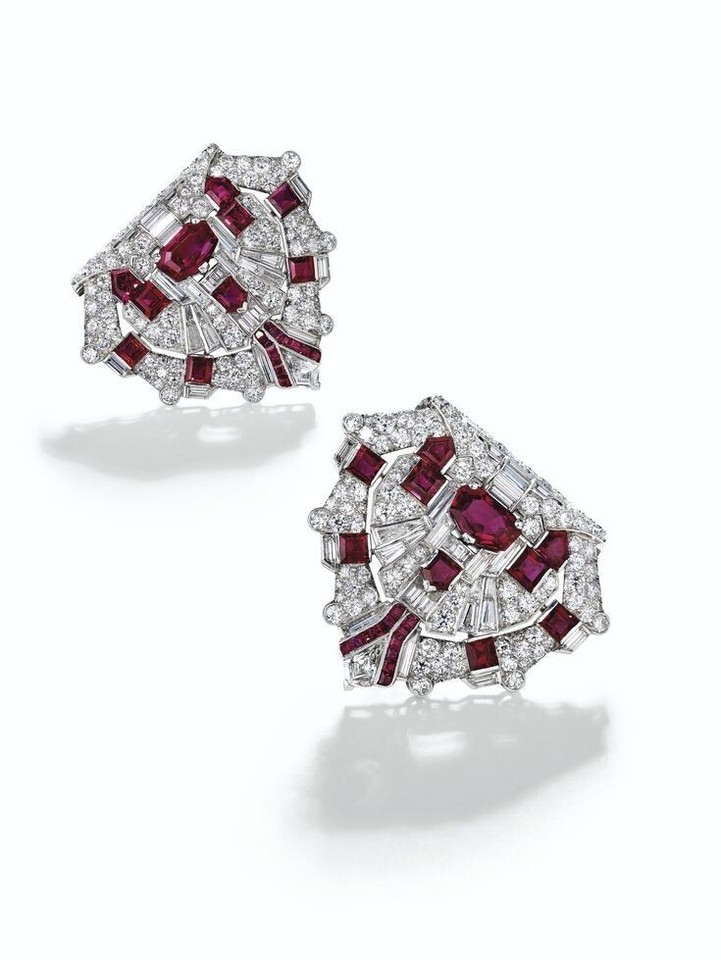 Lab Burma Ruby Detachable Brooch 925 Sterling Silver Handmade Designer ...