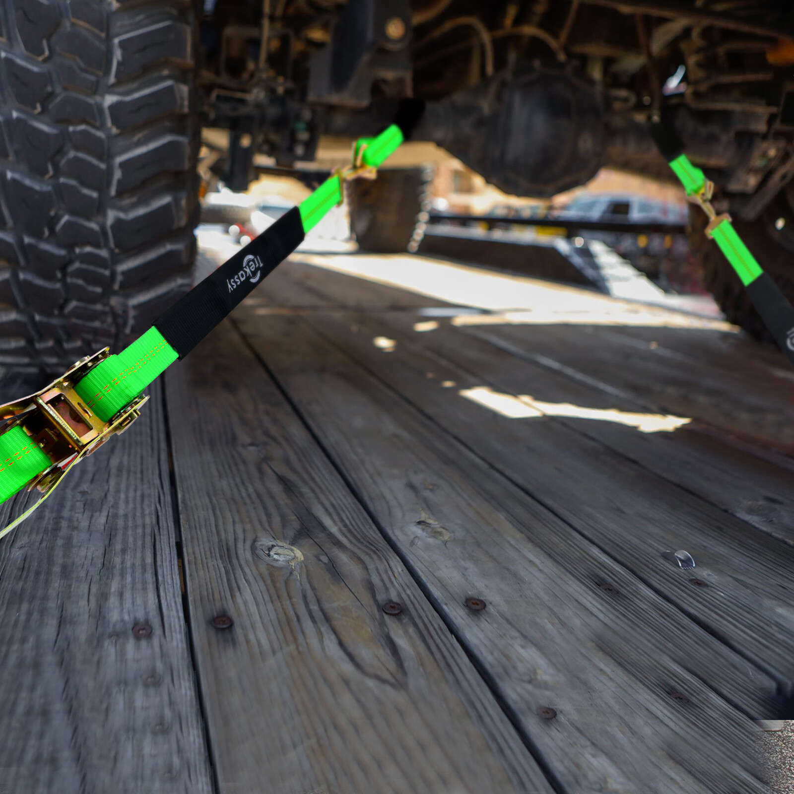 4 PACK Car Tie Down Straps for Trailers with Snap Hooks with 8 Axle ...