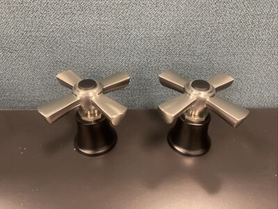 Delta HX661-NKBL Cross Handle Kit Luxe Nickel/Matte Black | eBay