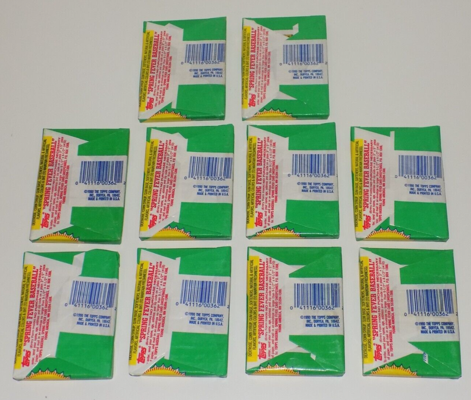 Lot of 10 Unopened 1990 Topps Baseball Card Wax Packs | eBay