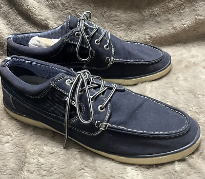 Izod Oasis Navy Blue Lace Up Casual Boat Shoes Mens Size 13D VGC | eBay