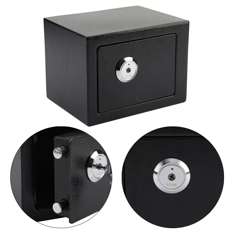 SOLID STEEL FIREPROOF SAFE SECURITY HOME OFFICE MONEY CASH SAFETY MINI ...