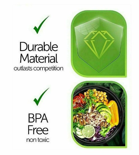 Rectangular / Round Food Containers [10 Pc] BPA Free Reusable Salad ...