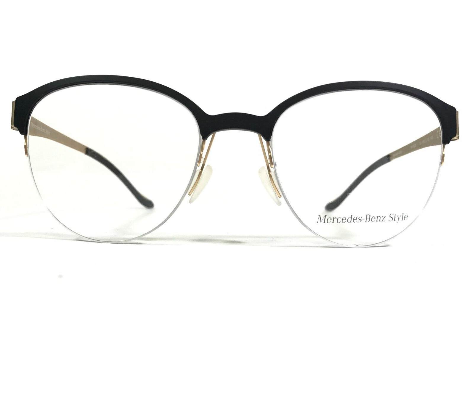 Mercedes-Benz M 6039 B Eyeglasses Frames Black Gold Round Half Rim 53 ...