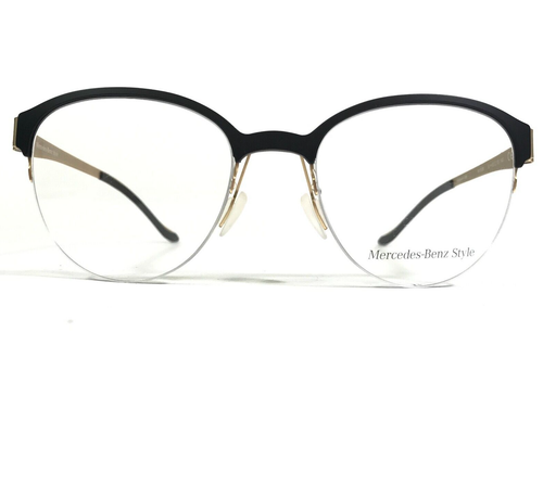 Mercedes-Benz M 6039 B Eyeglasses Frames Black Gold Round Half Rim 53 ...
