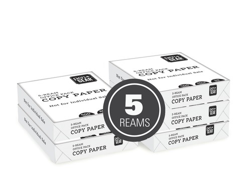 Copy Paper, 8.5" x 11", 92 Bright, 20 lb., 5 Reams (2,500 Sheets) | eBay