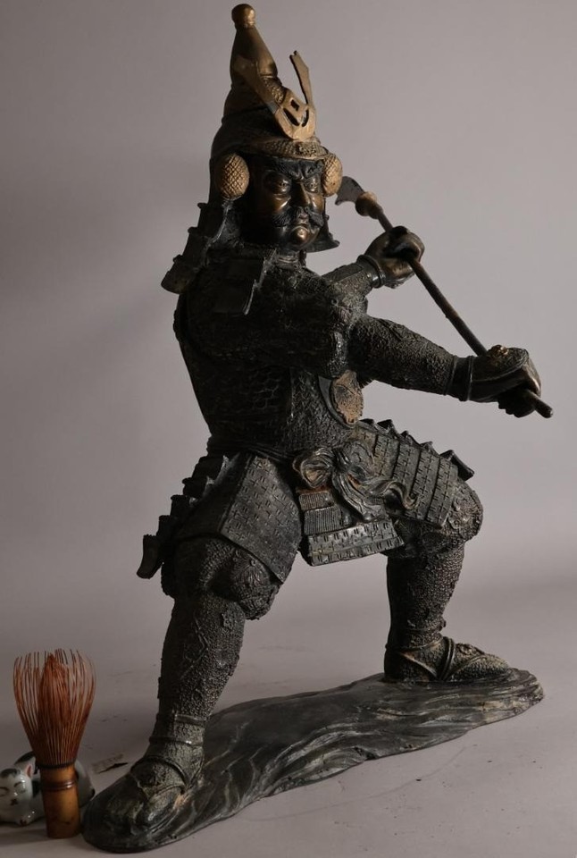Meiji Era Bronze Samurai Warrior Statue – Antique Japanese Metalwork | eBay
