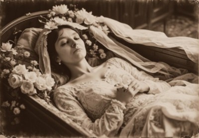 Post Mortem Bride Casket Print Woman Photograph Photo Victorian ...