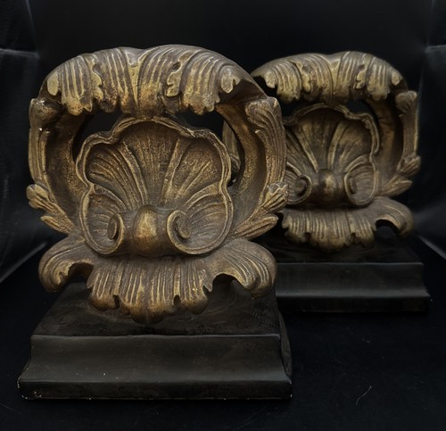 Vintage Baroque Hollywood Regency Bookends Gold Rocaille House of ...