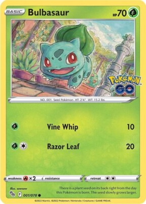 Pokémon TCG Bulbasaur 001/078 Pokémon Go Regular | eBay