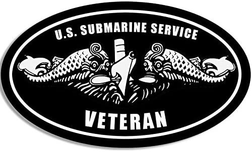 3x5 inch Oval US Submarine Service Veteran Sticker (Insignia Logo sub ...