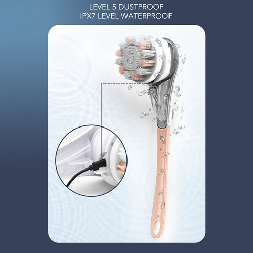 Electric Body Brush Exfoliating Rotating Waterproof Deep Cleansing 3 ...