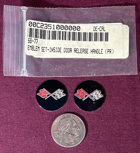 68-77 Corvette Inside Door Latch Handle Emblems NEW 2626 | eBay