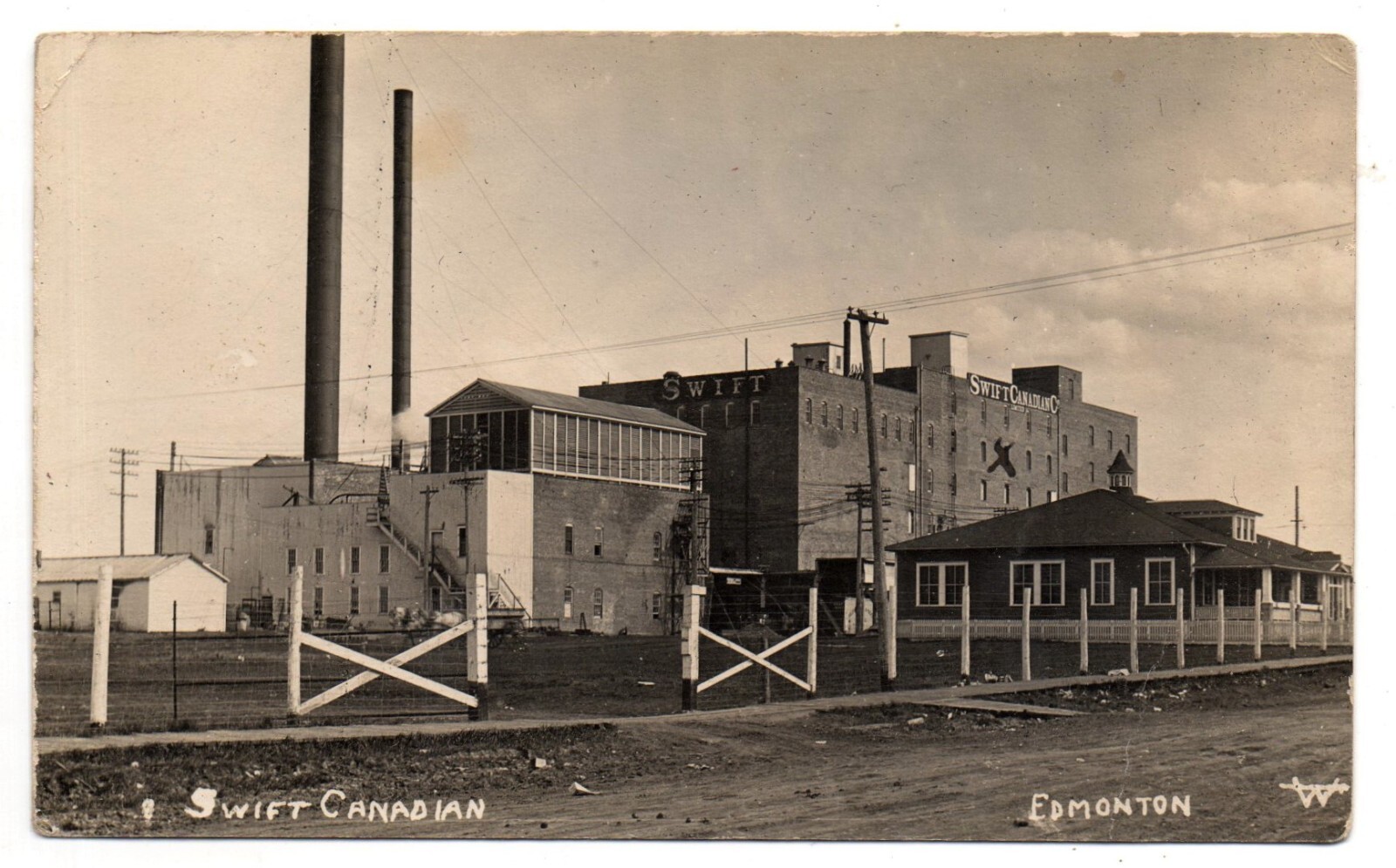 RPPC photo postcard SWIFT CANADIAN PACKING PLANT Edmonton ALBERTA 1910s ...