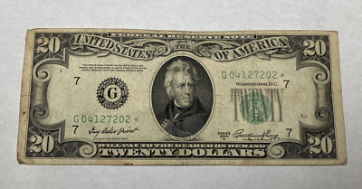 1950 A $20 (Twenty) Dollar Note US Federal Reserve Star Bank Note ...